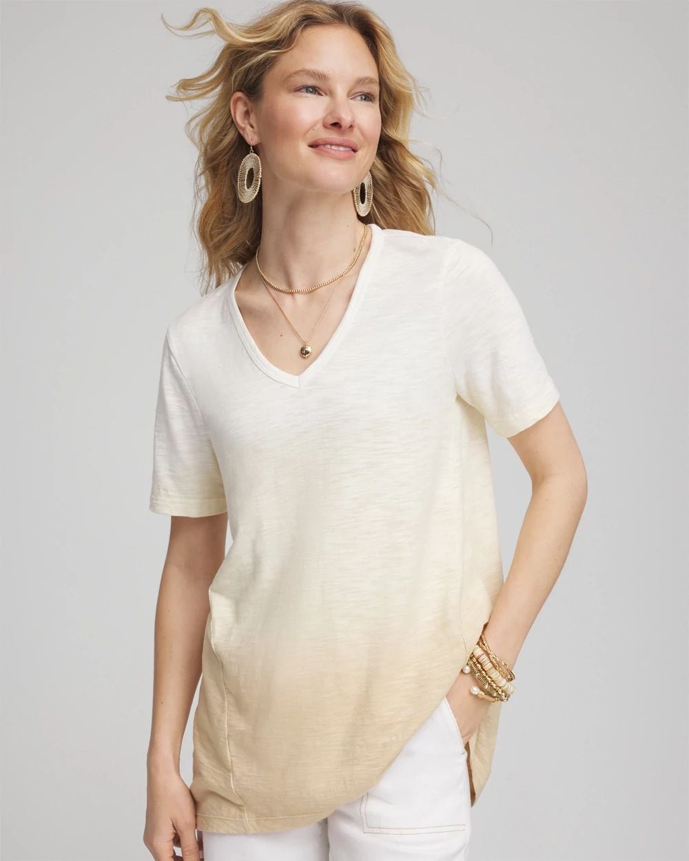 Ombré Short Sleeve Forward-Seam Tee | Chico's